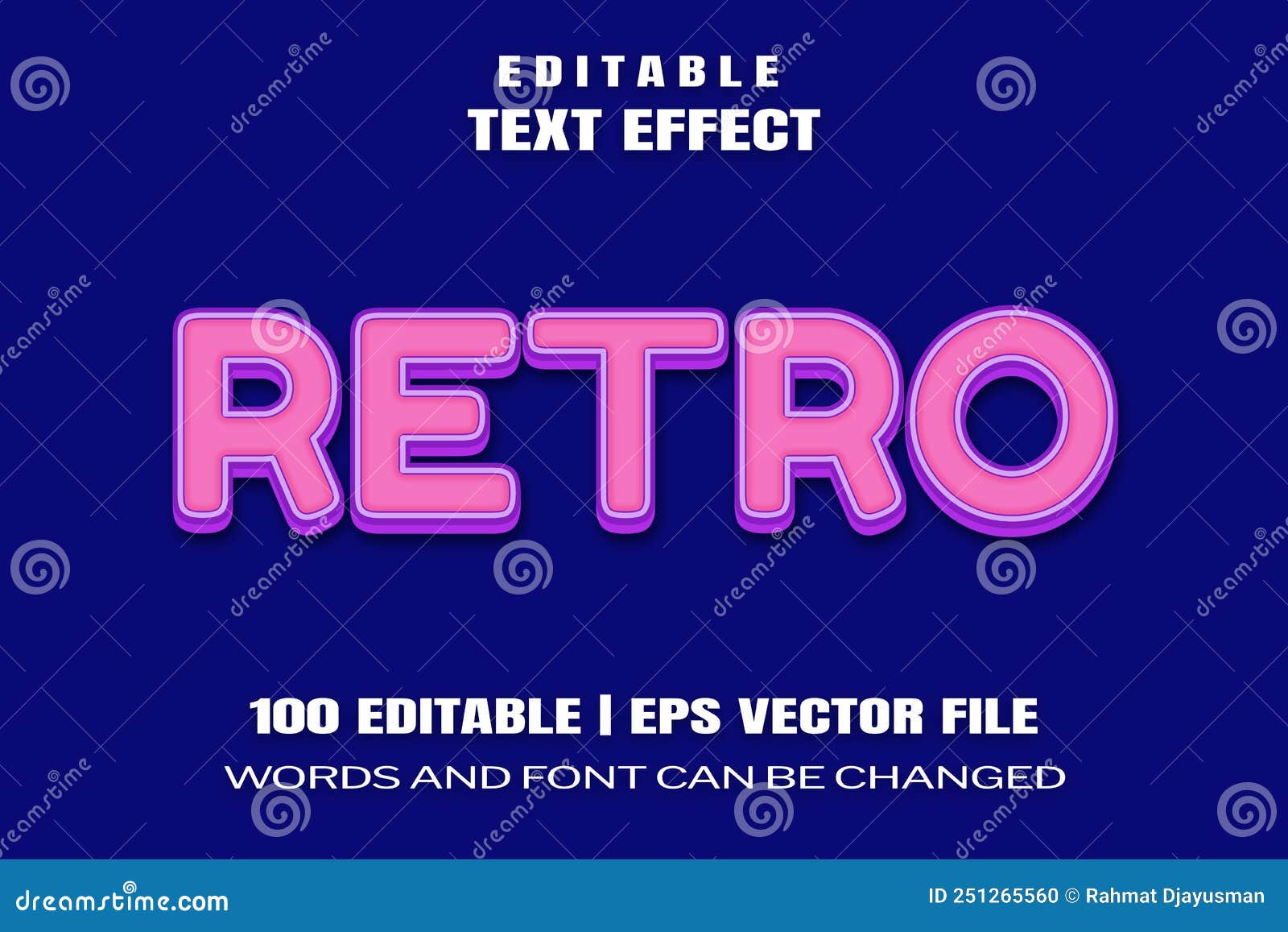 Text effects Retro stock vector. Illustration of logotype - 251265560