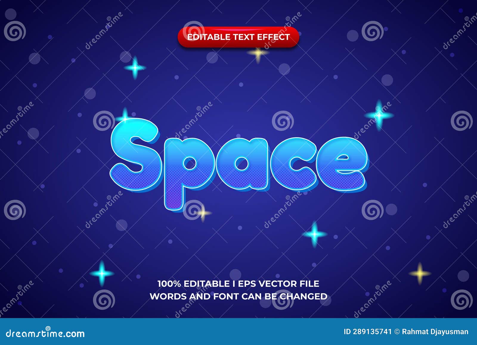 Text effects Space stock illustration. Illustration of type - 289135741