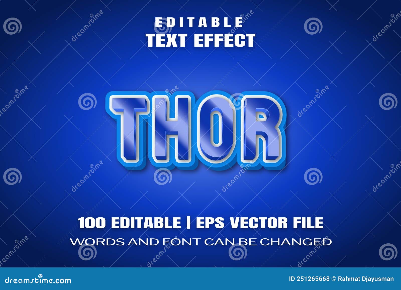 Text effects Thor stock vector. Illustration of alphabet - 251265668