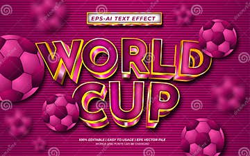 Worldcup Text Effect with Modern 3d Concept Stock Vector - Illustration ...