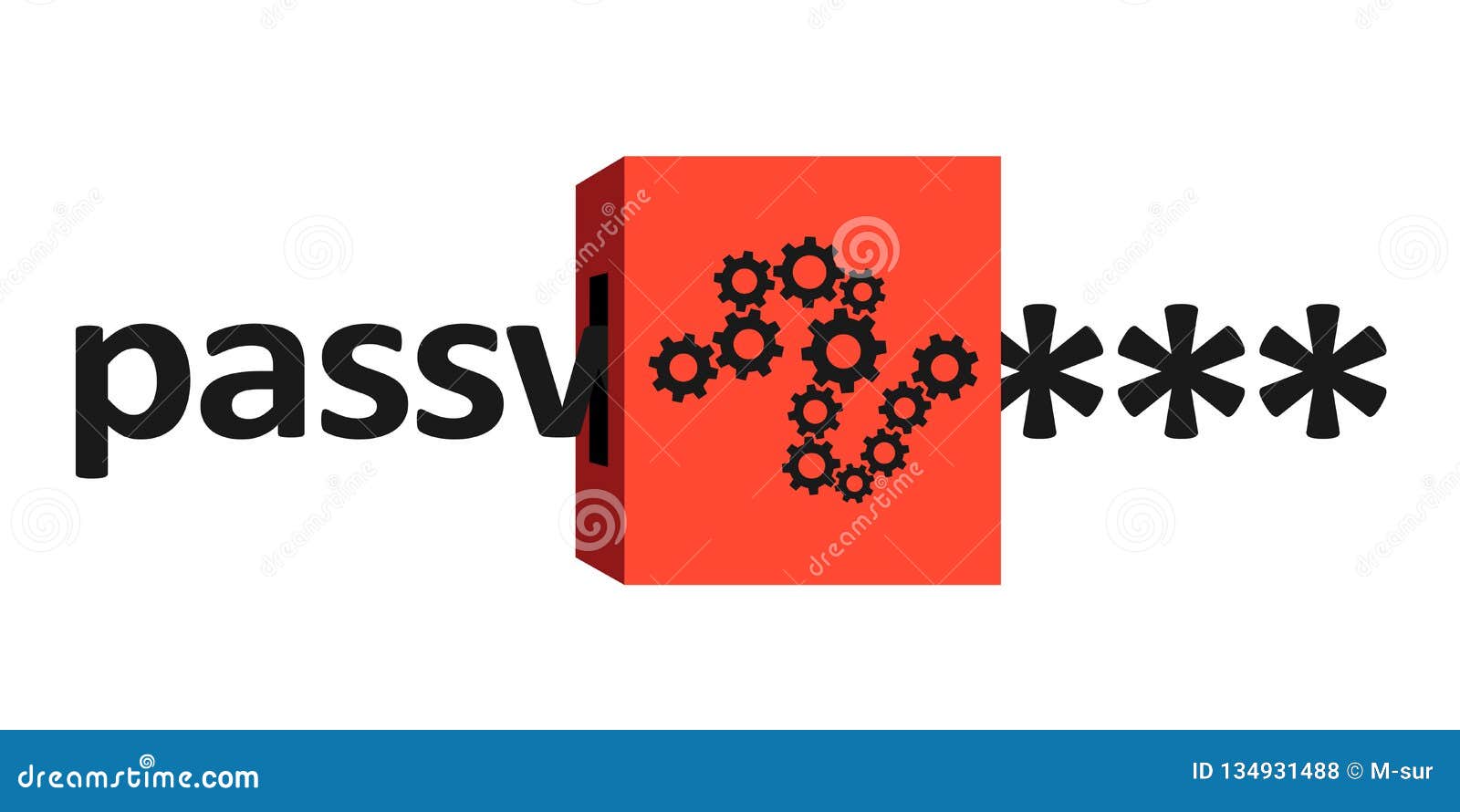 Text Is Encrypted And Encoded Into Password And Passcode Stock Vector