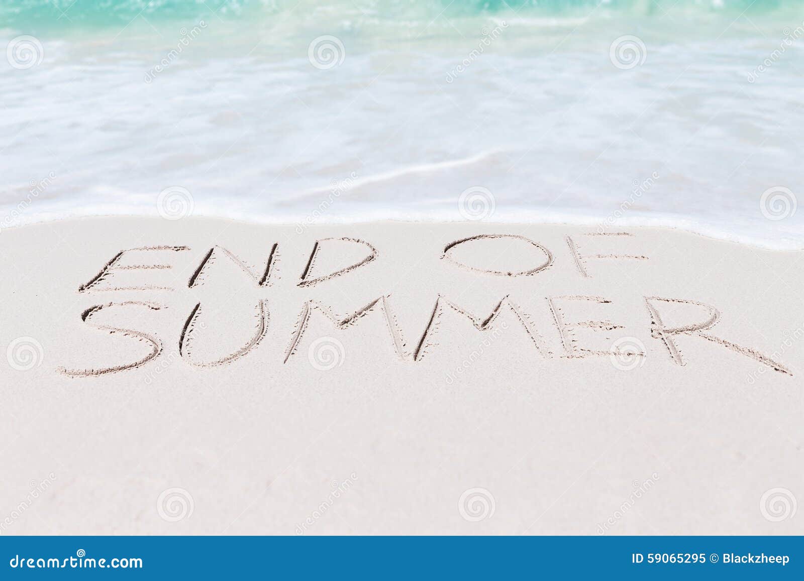 Text End Of Summer On Beach Stock Image - Image of shore, nature: 59065295