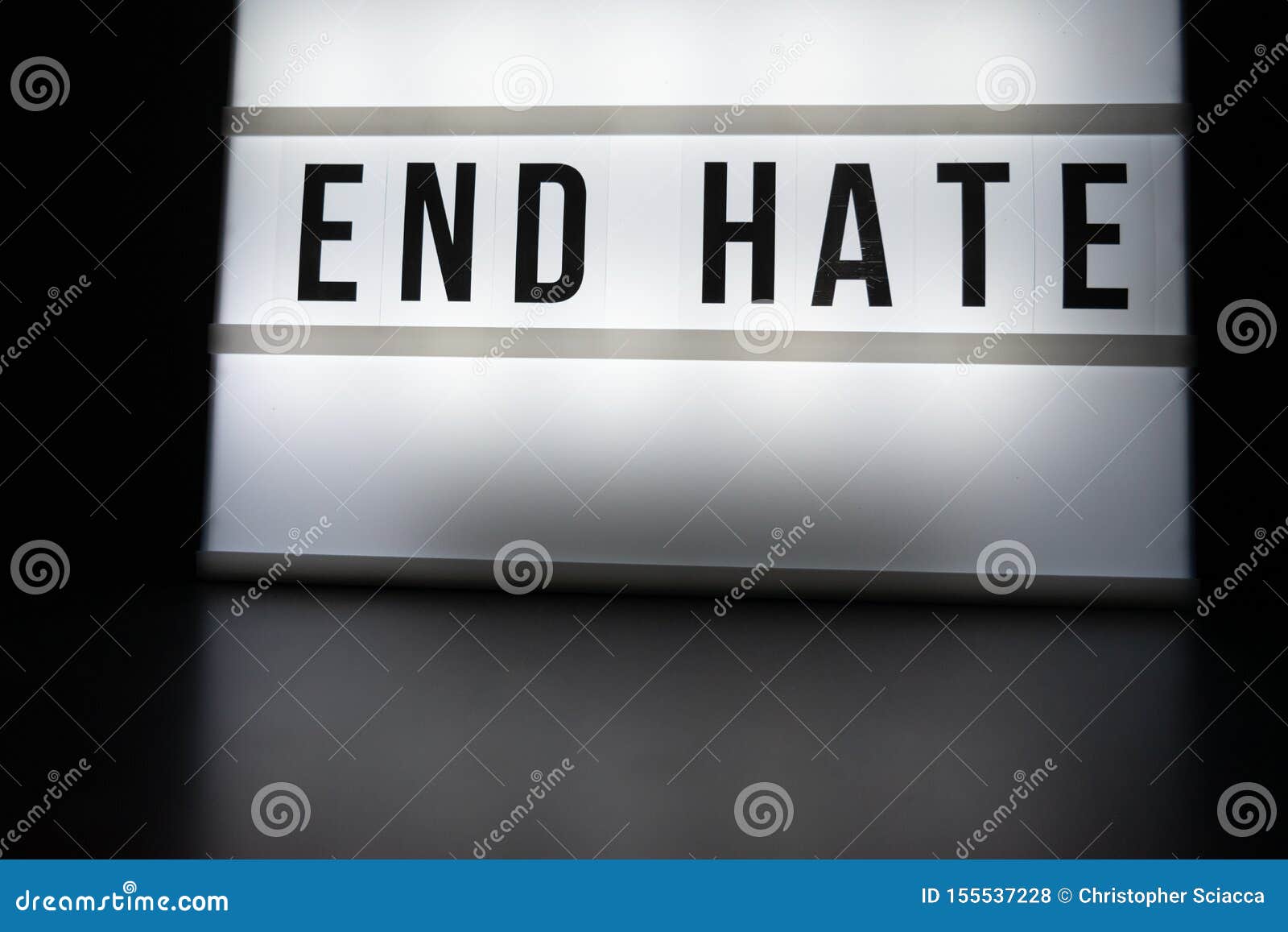 Text in English Spelling End Hate on a Lightbox Stock Photo - Image of ...