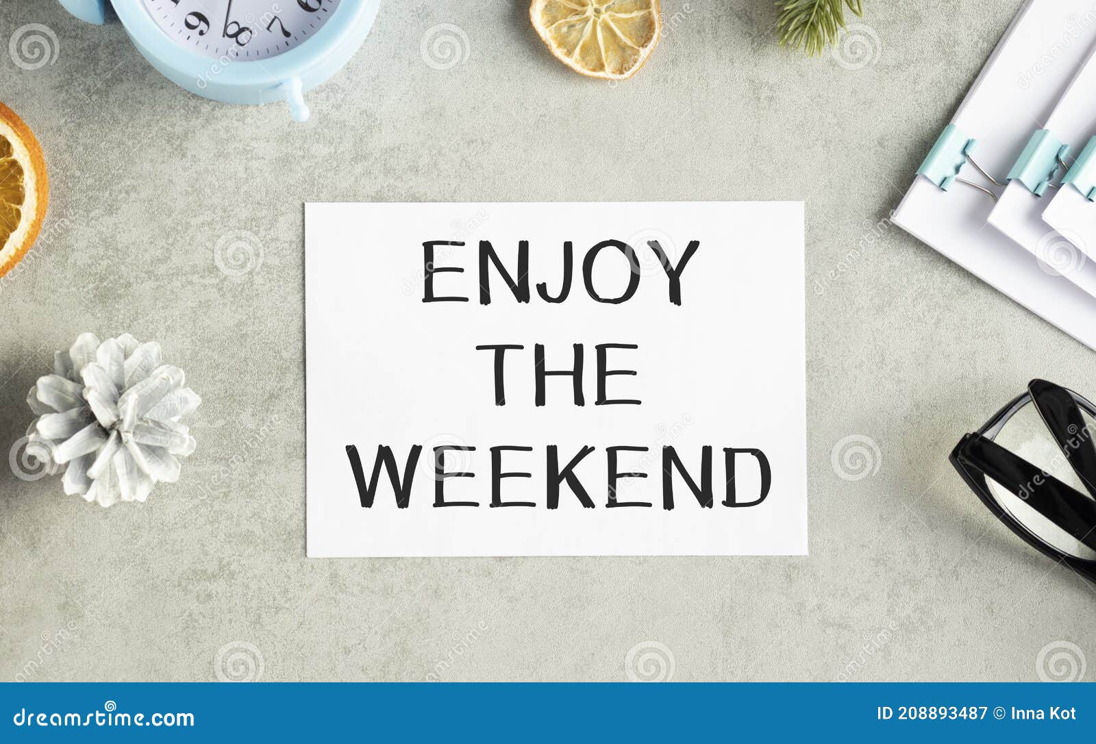 Text Enjoy the Weekend Written on the Sticky Note Stock Image - Image ...