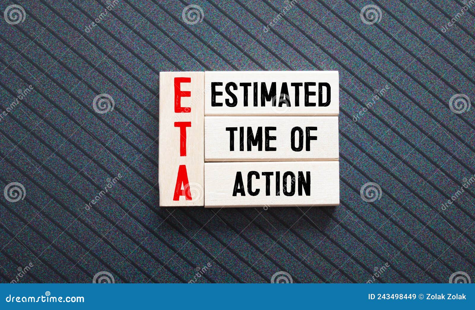 Text Estimated Time of Action on Wooden Block Stock Image - Image of ...