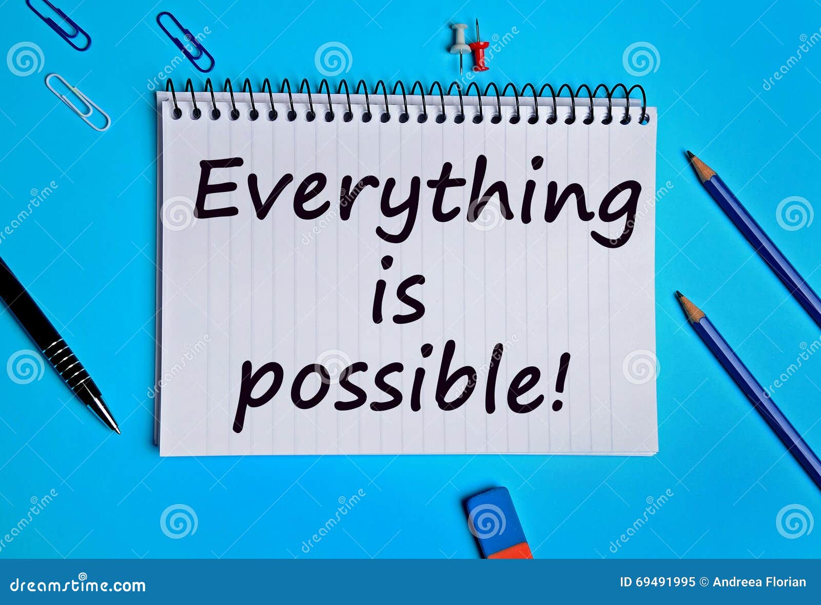 Text Everything is Possible Stock Image - Image of business, message ...