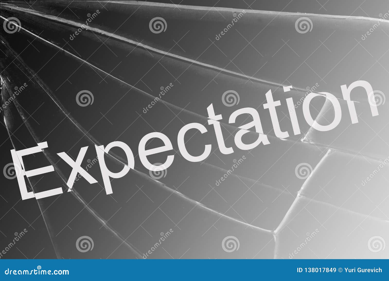 The Text Expectation on the Broken Glass. Concept of Mindless Hopeless ...