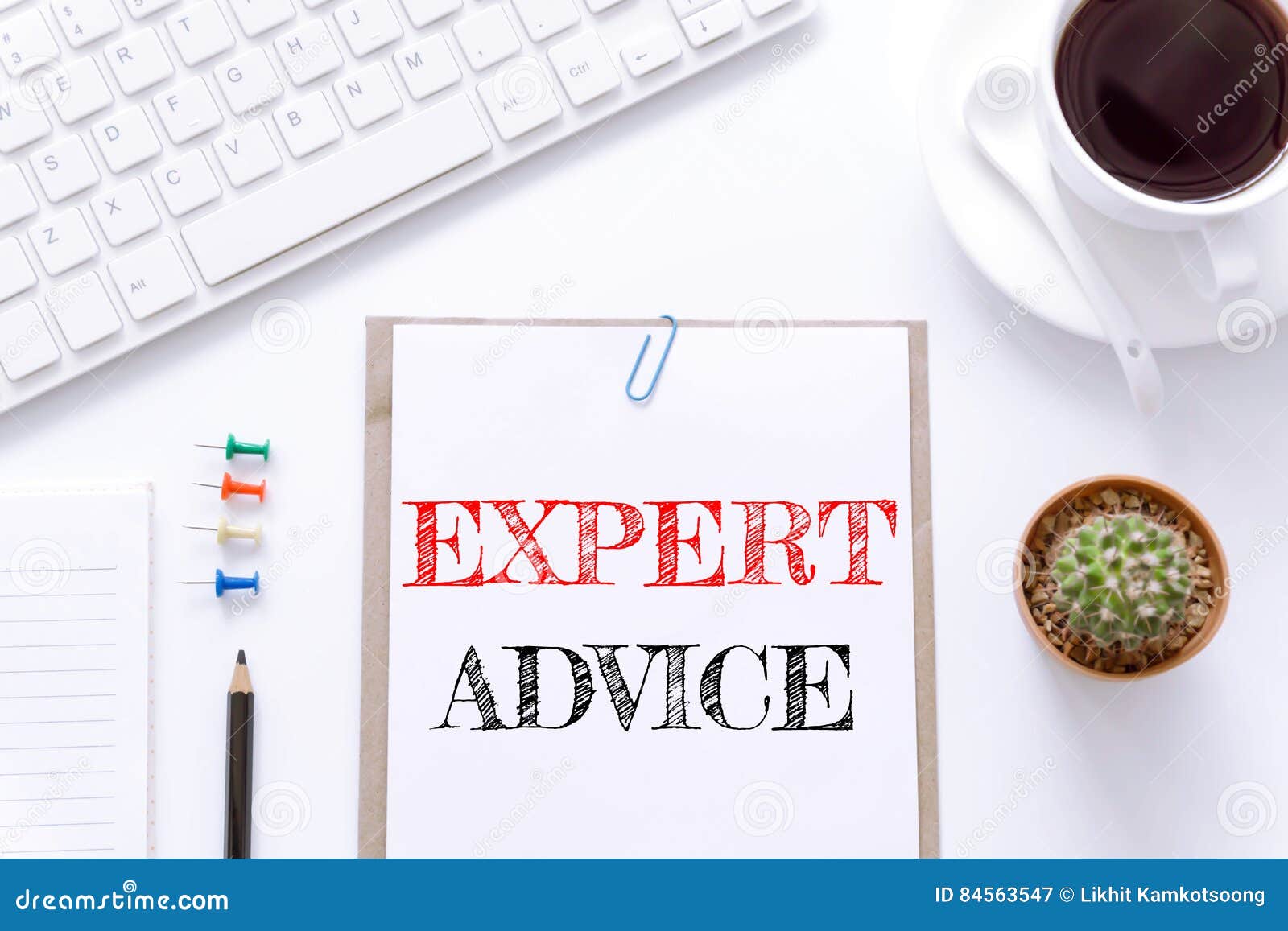 Text Expert Advice On White Paper Background / Business Concept. Stock ...