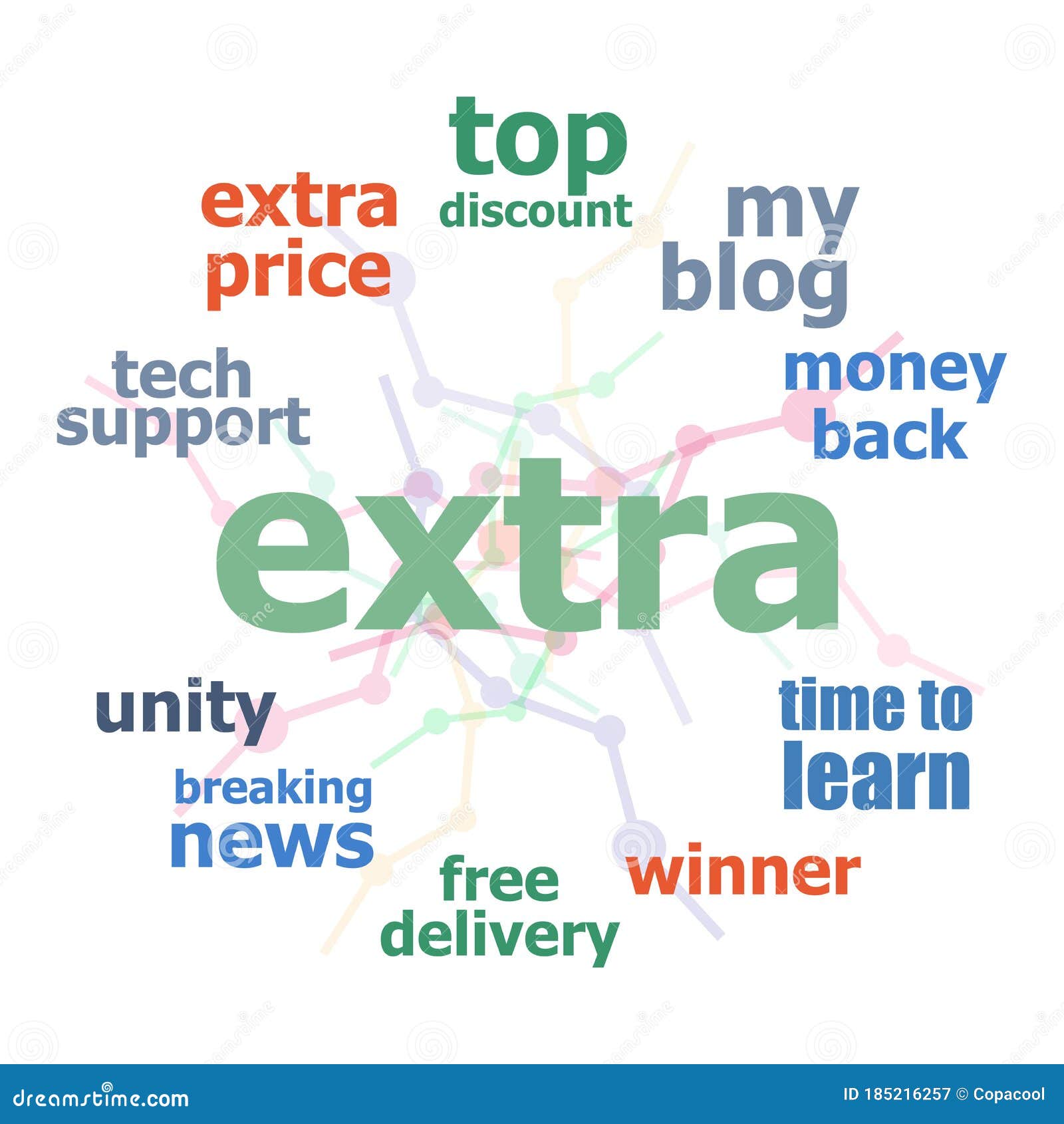 Text Extra. Business Concept . Word Cloud Collage Stock Illustration ...