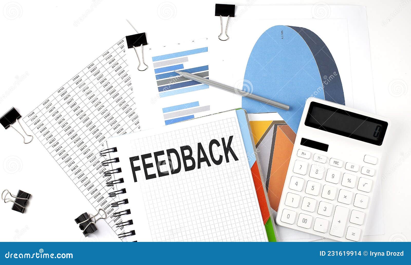 Text FEEDBACK on a Notebook on the Diagram and Charts with Calculator ...