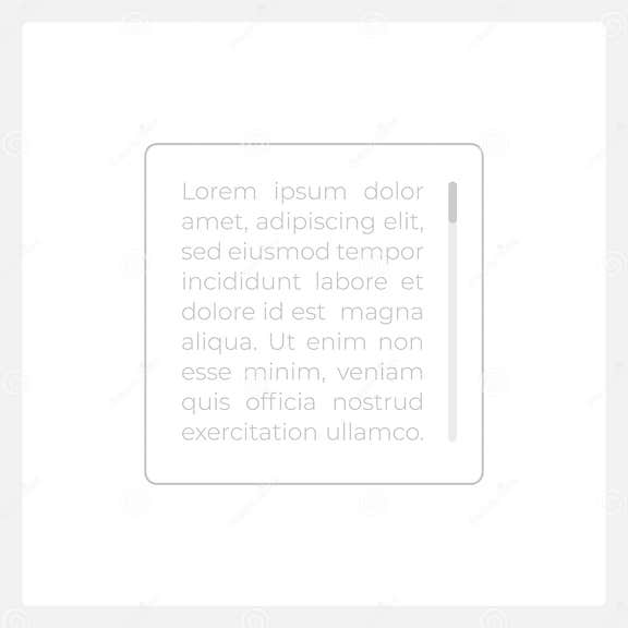 Text Field With Scrollbar Ui Element Template Stock Vector