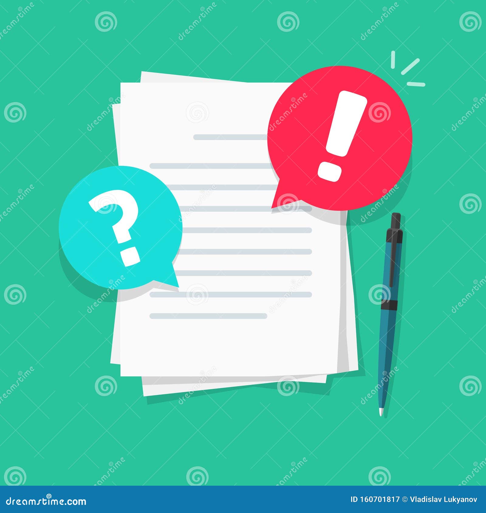 Text File or Document Comments and Remarks Vector Illustration, Flat ...