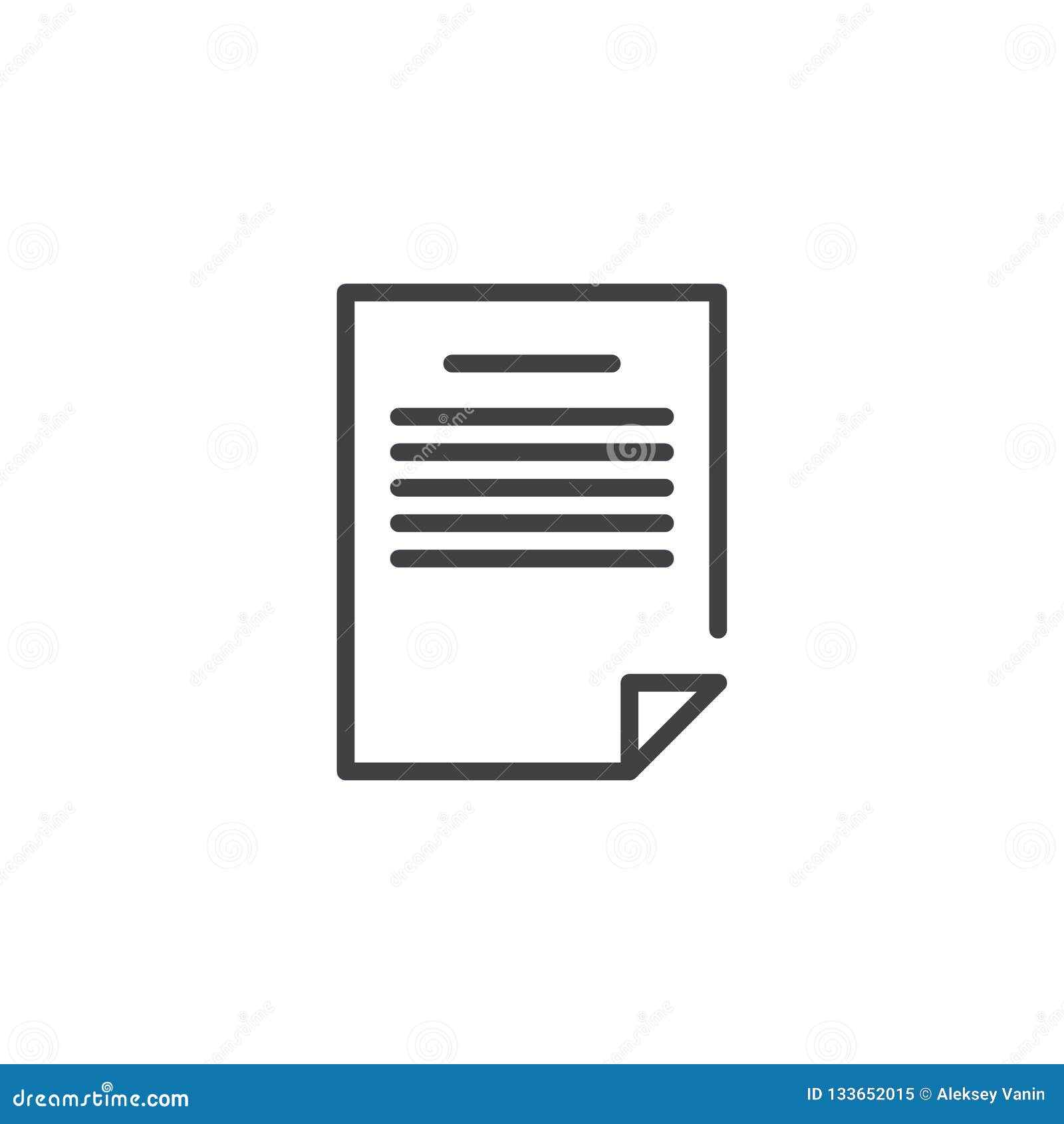 Text File Document Outline Icon Stock Vector - Illustration of list ...