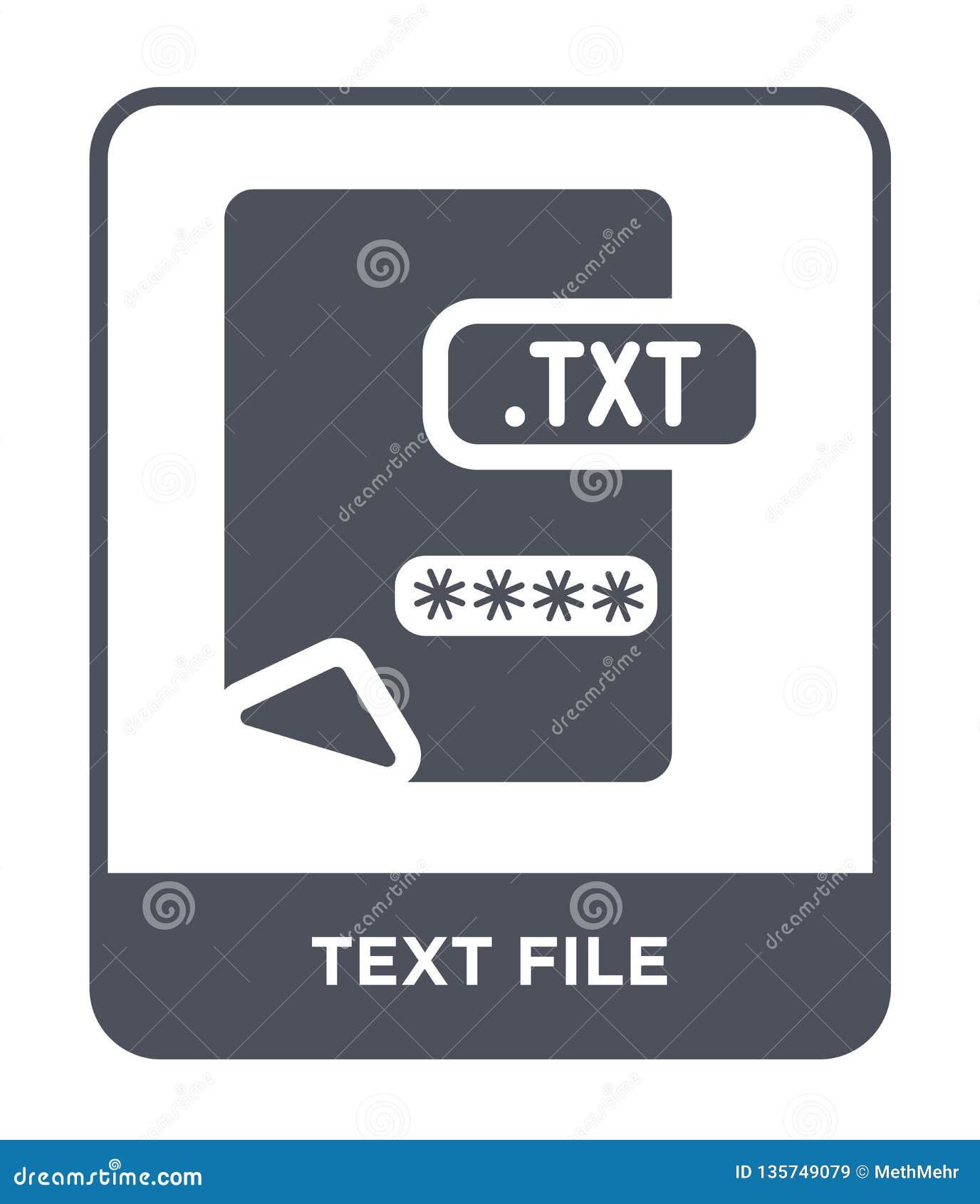 Text File Icon in Trendy Design Style. Text File Icon Isolated on White ...