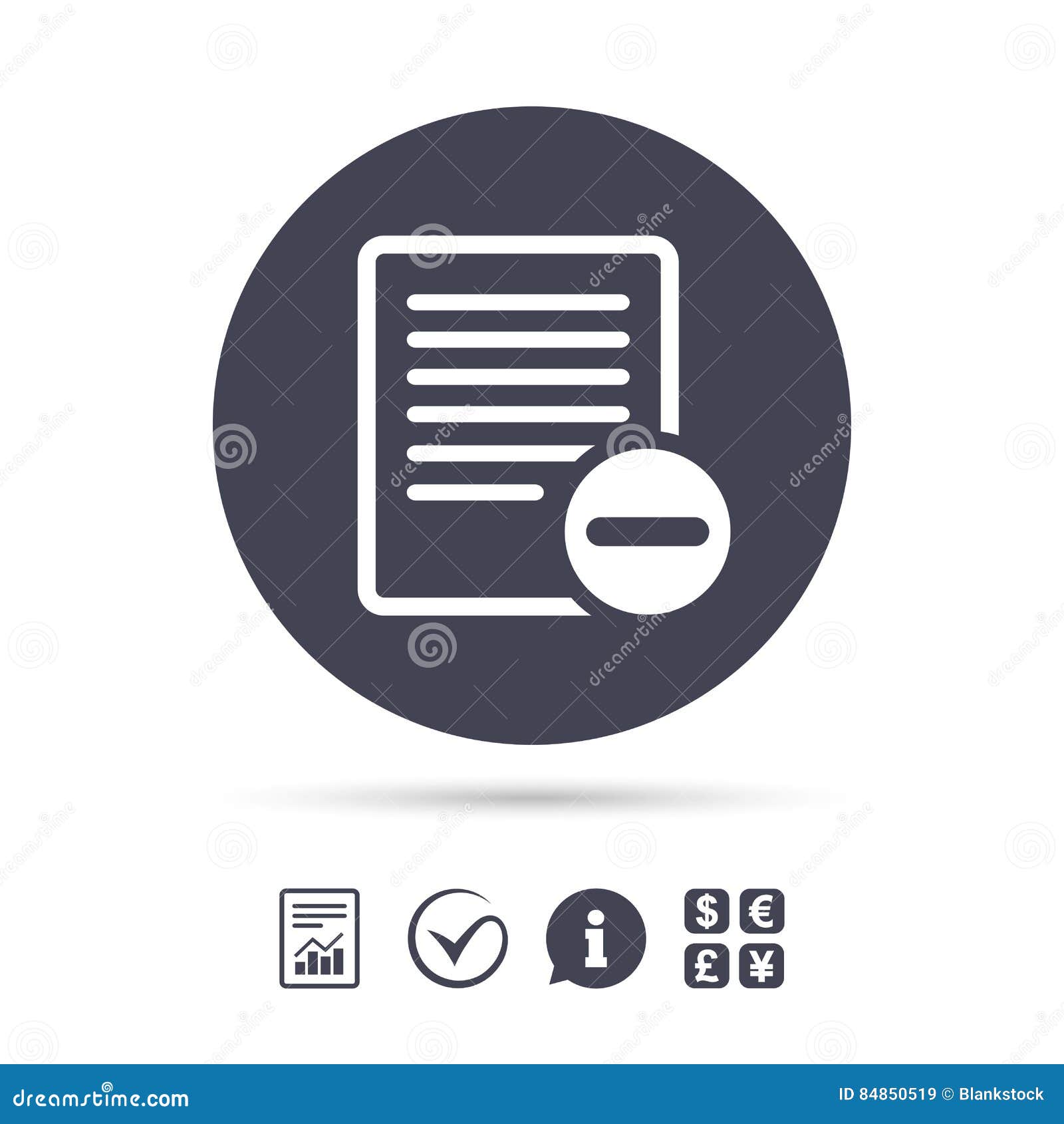 Text File Sign Icon. Delete File Document Symbol Stock Vector ...