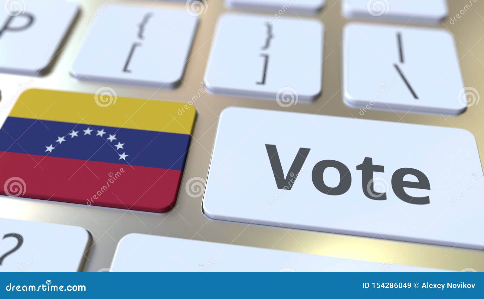 VOTE Text and Flag of Venezuela on the Buttons on the Computer Keyboard ...