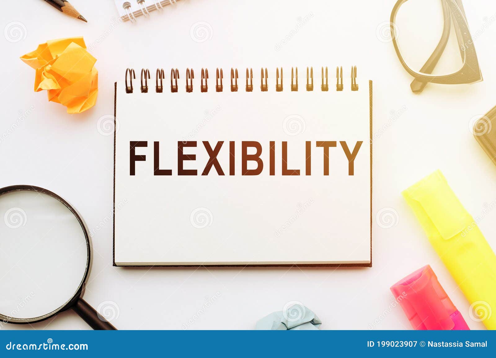 The Text Flexibility on White Notebook on Office Table. Business ...