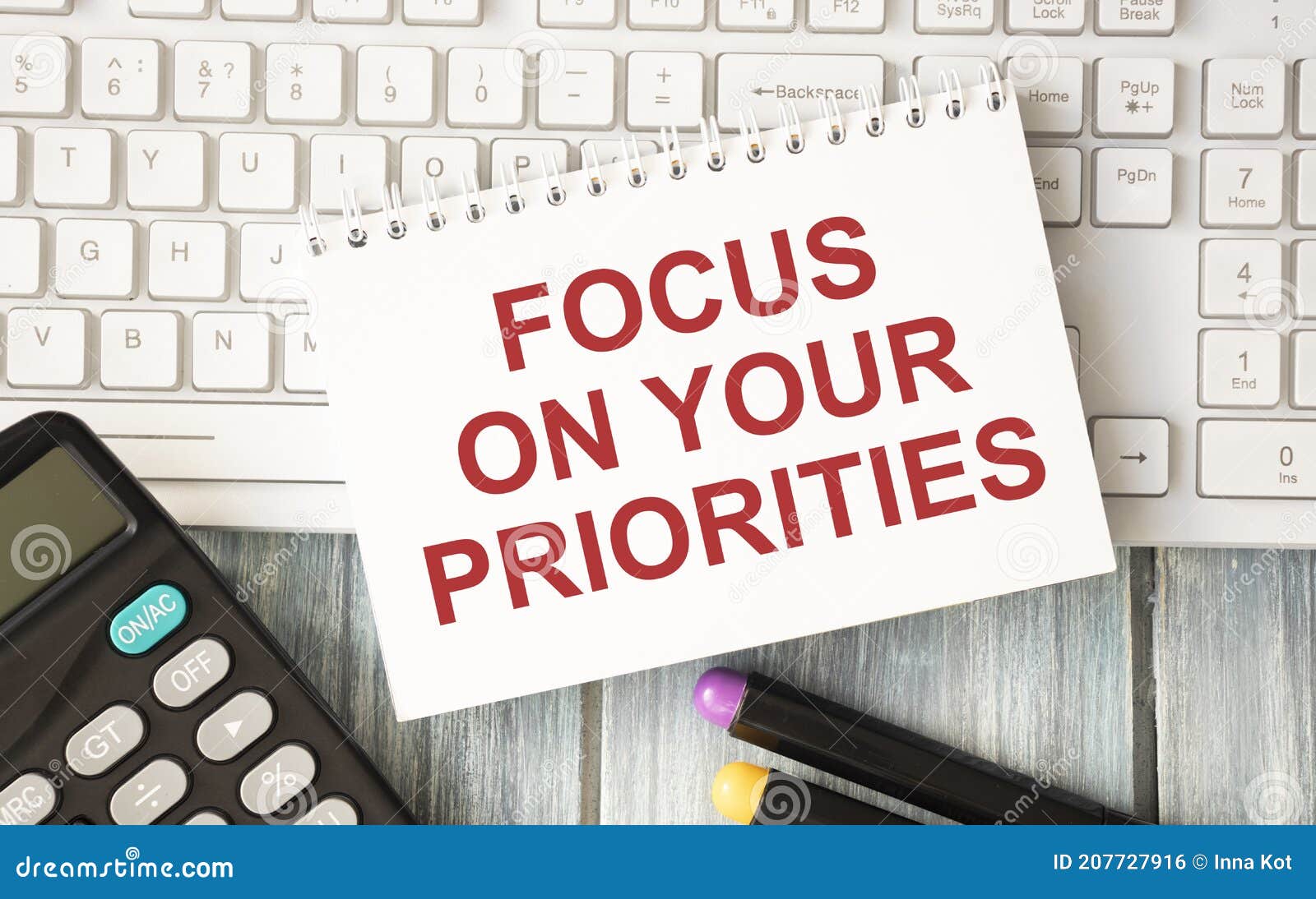 Text Focus on Your Priorities Stock Photo - Image of personal, success ...