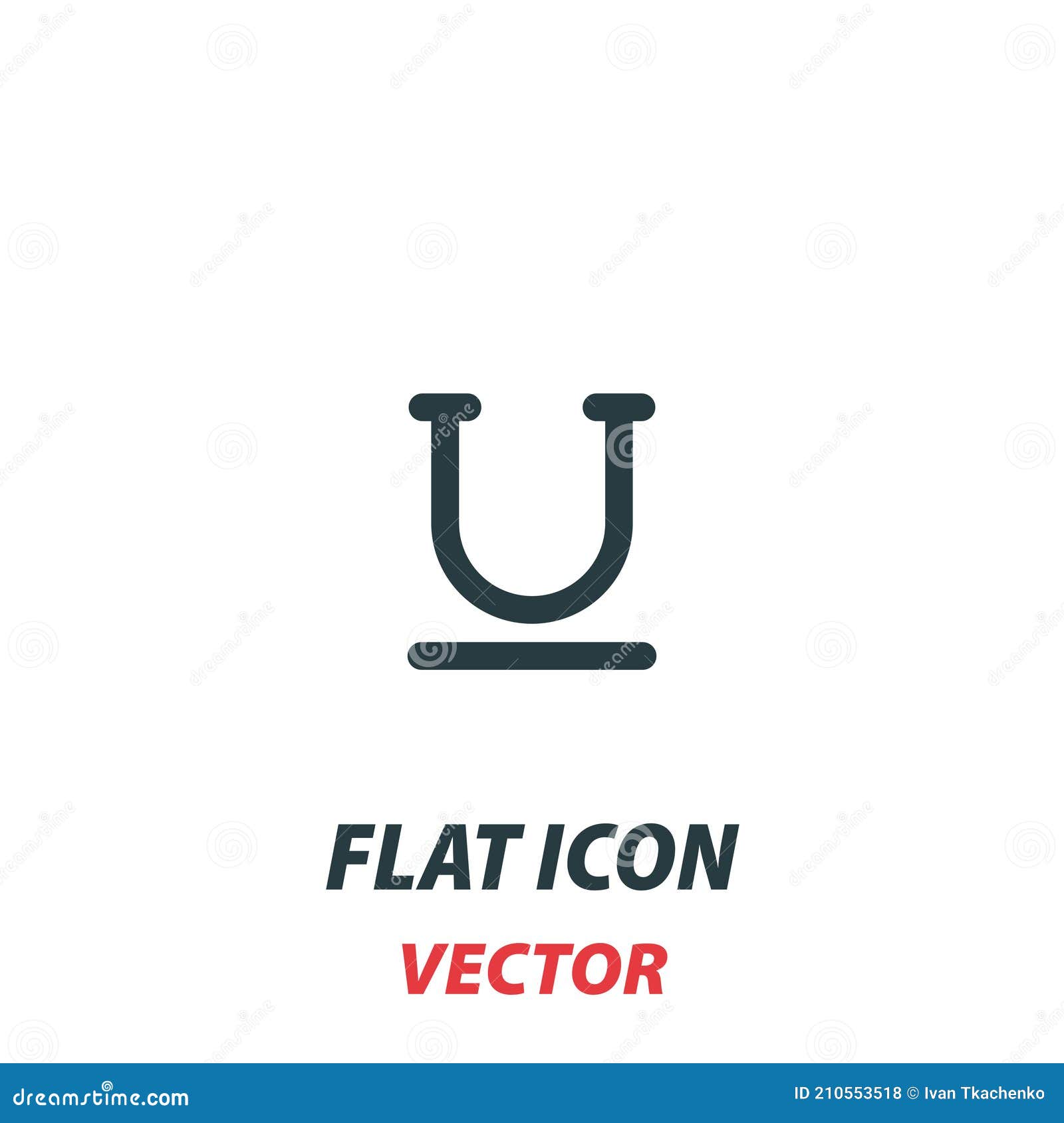 Text Format Underline Mini Icon In A Flat Style. Vector Illustration ...