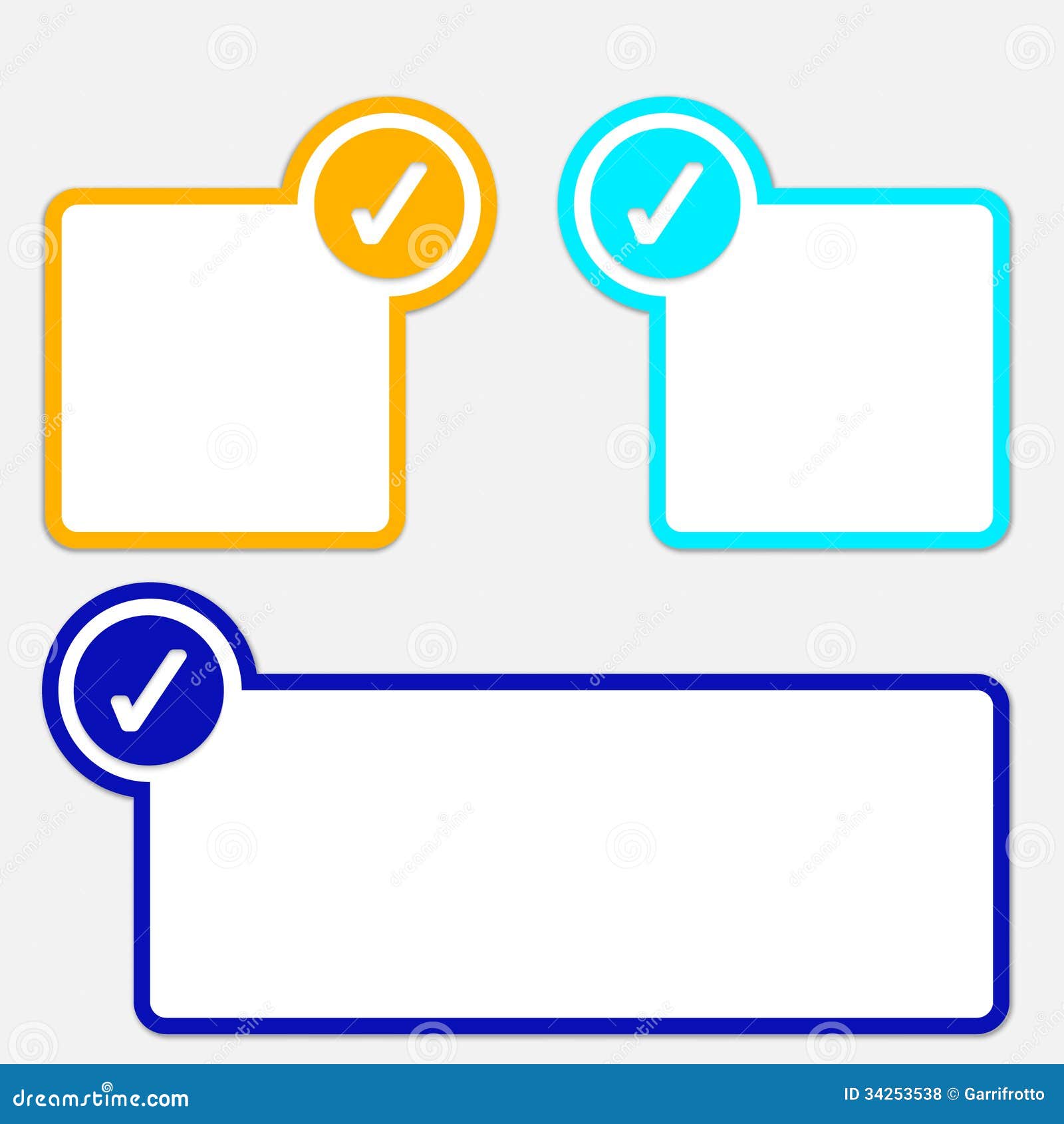 Text frame with check box stock vector. Illustration of corner - 34253538