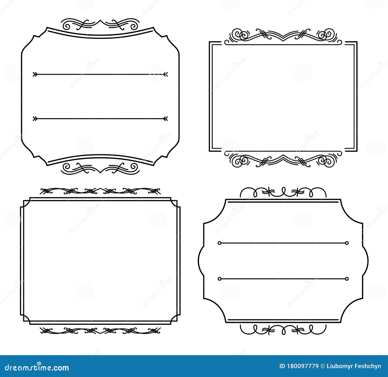 Text Frame. Flourish Frame Collection. Vector Wedding Invitations Card ...