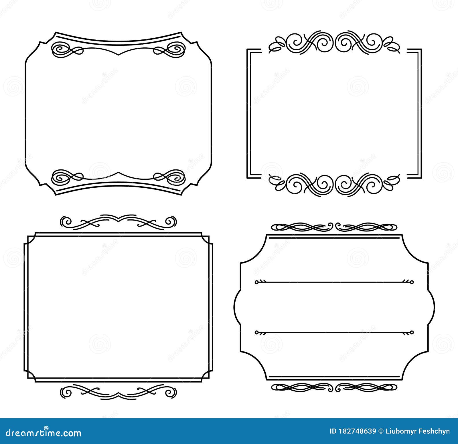 Text Frame. Flourish Frame Collection. Vector Wedding Invitations Card ...