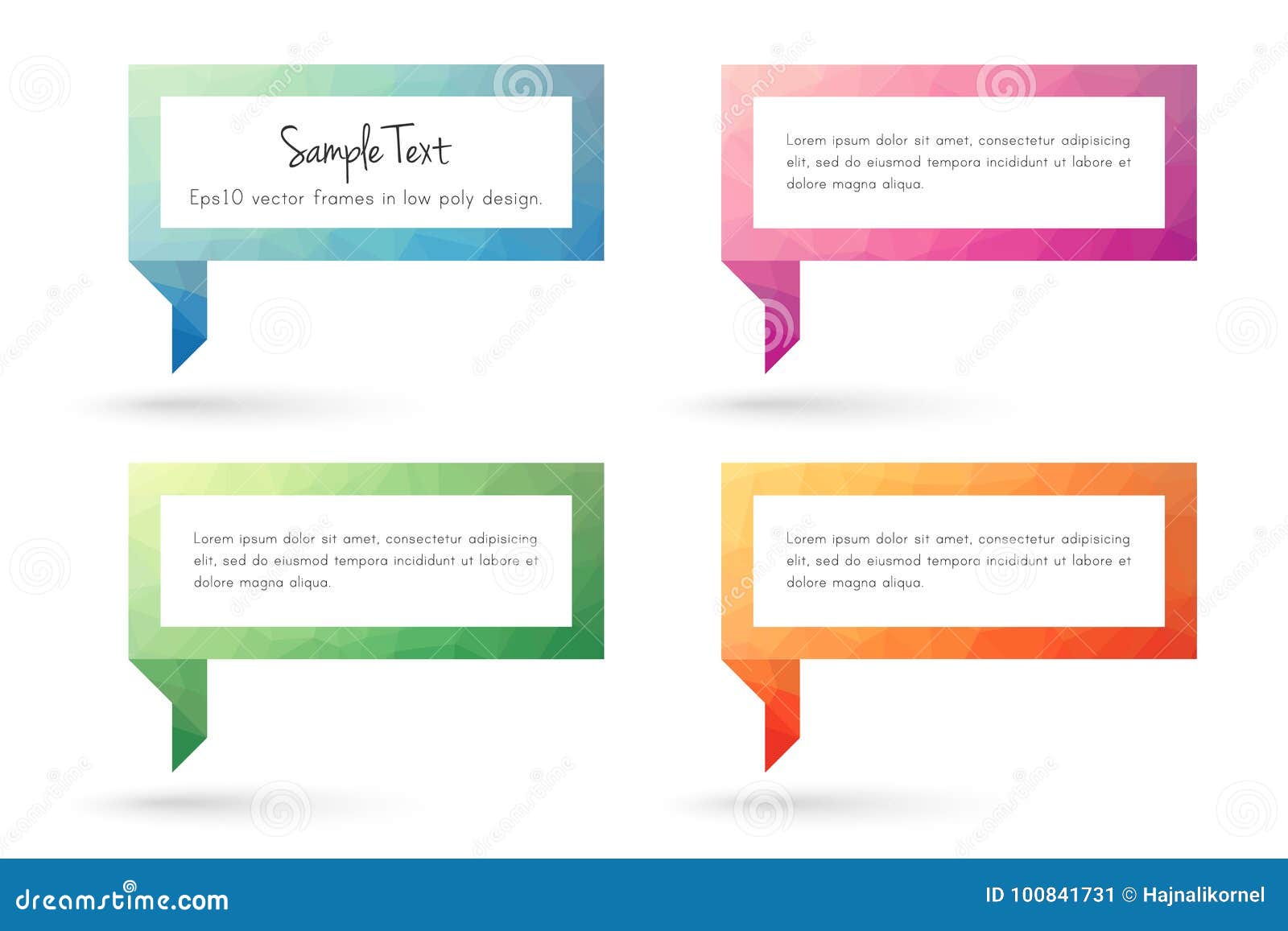 Polygon Text Frame and Speech Bubble Templates Stock Vector ...