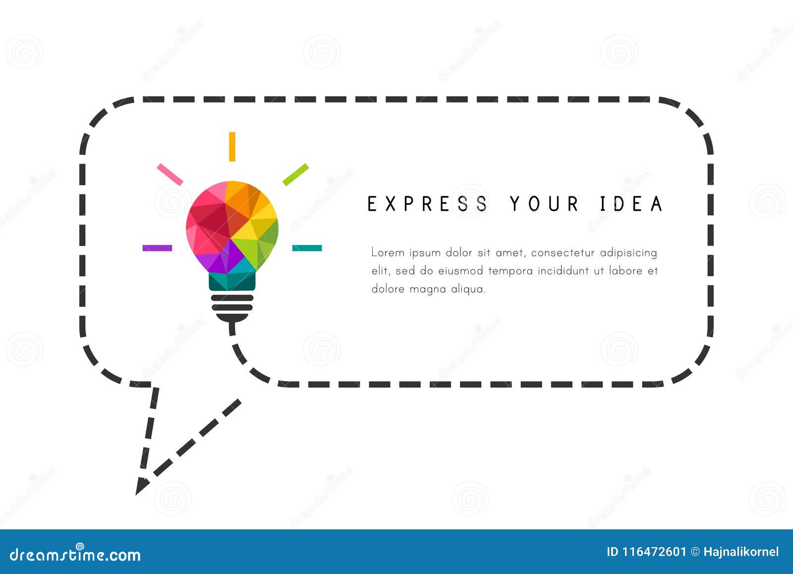 Text Frame Template with Lightbulb As Creative Idea Concept Stock ...