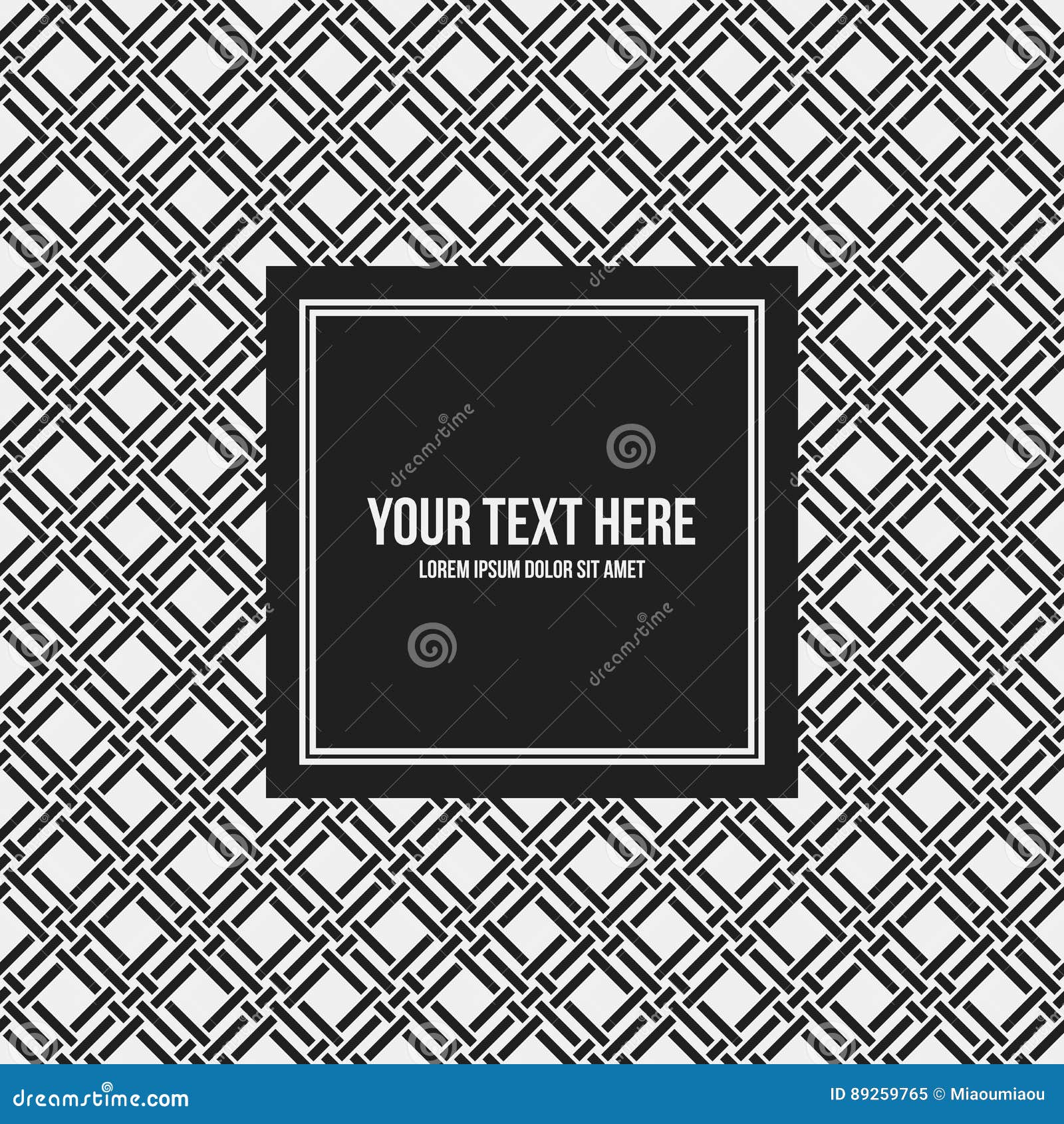 Text Frame Template with Monochrome Pattern Stock Vector - Illustration ...