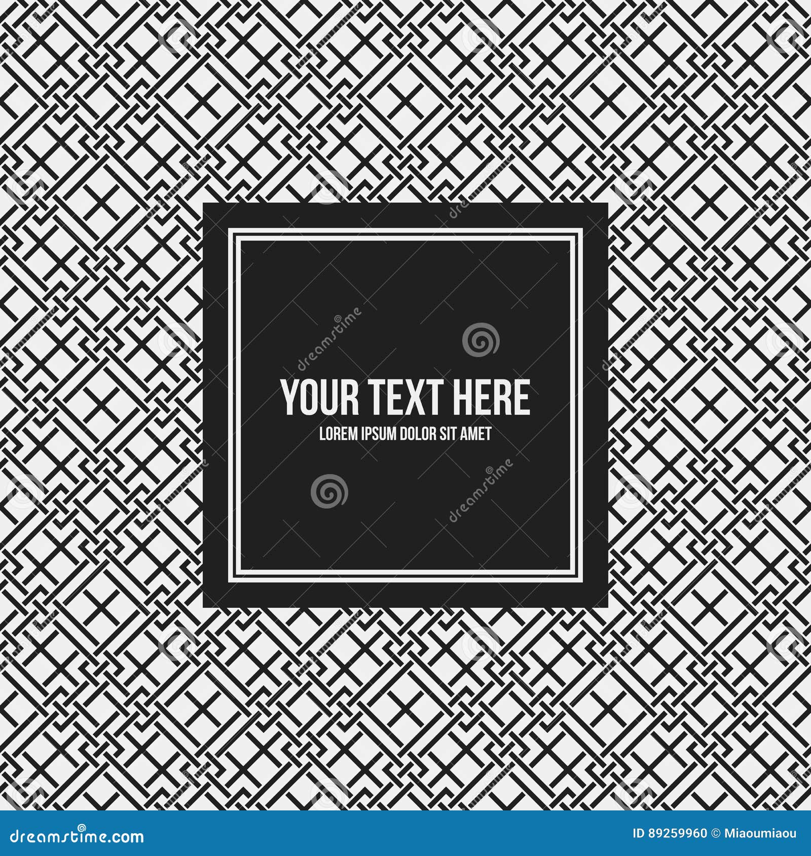 Text Frame Template with Monochrome Pattern Stock Vector - Illustration ...