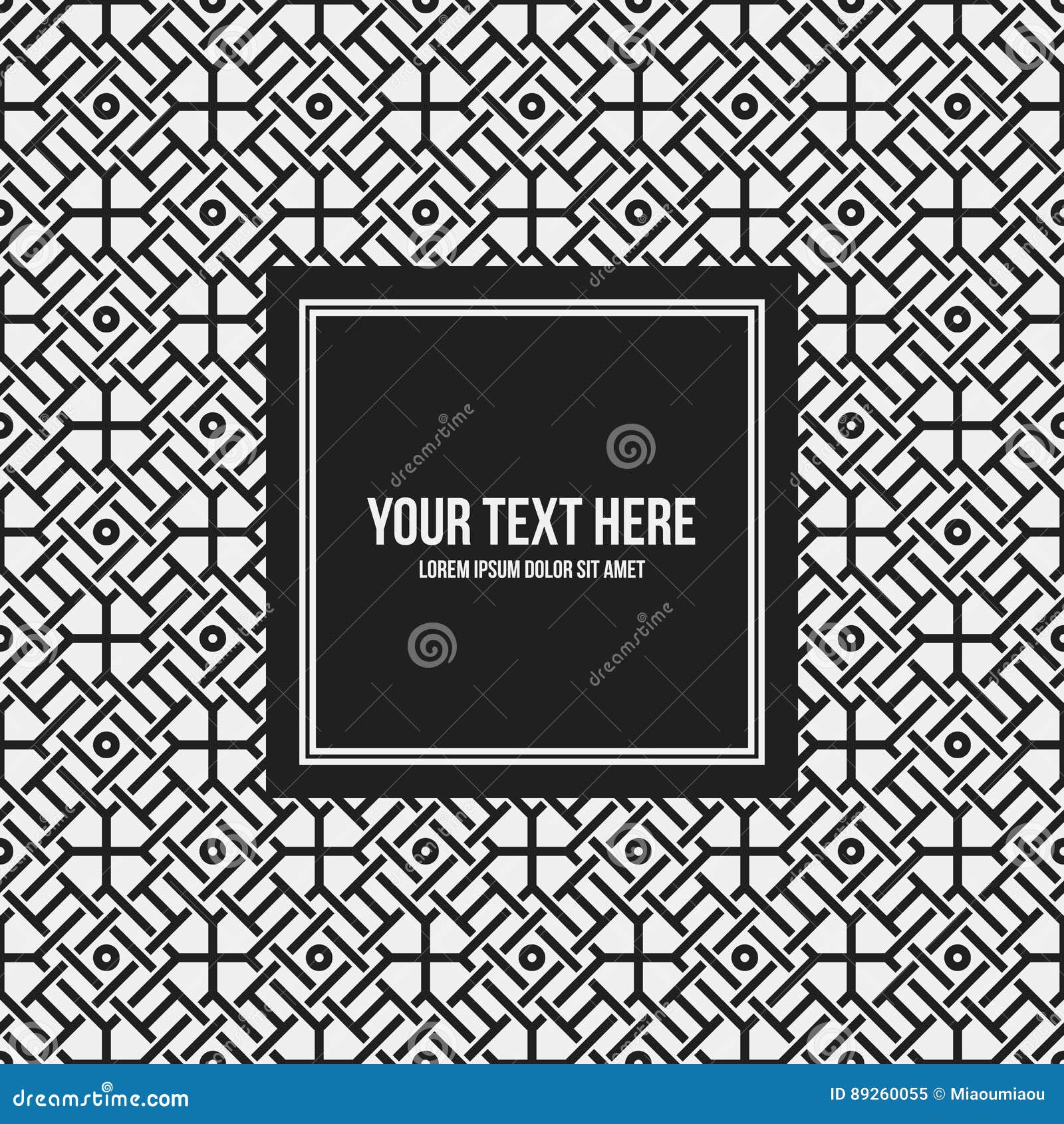 Text Frame Template with Monochrome Pattern Stock Vector - Illustration ...