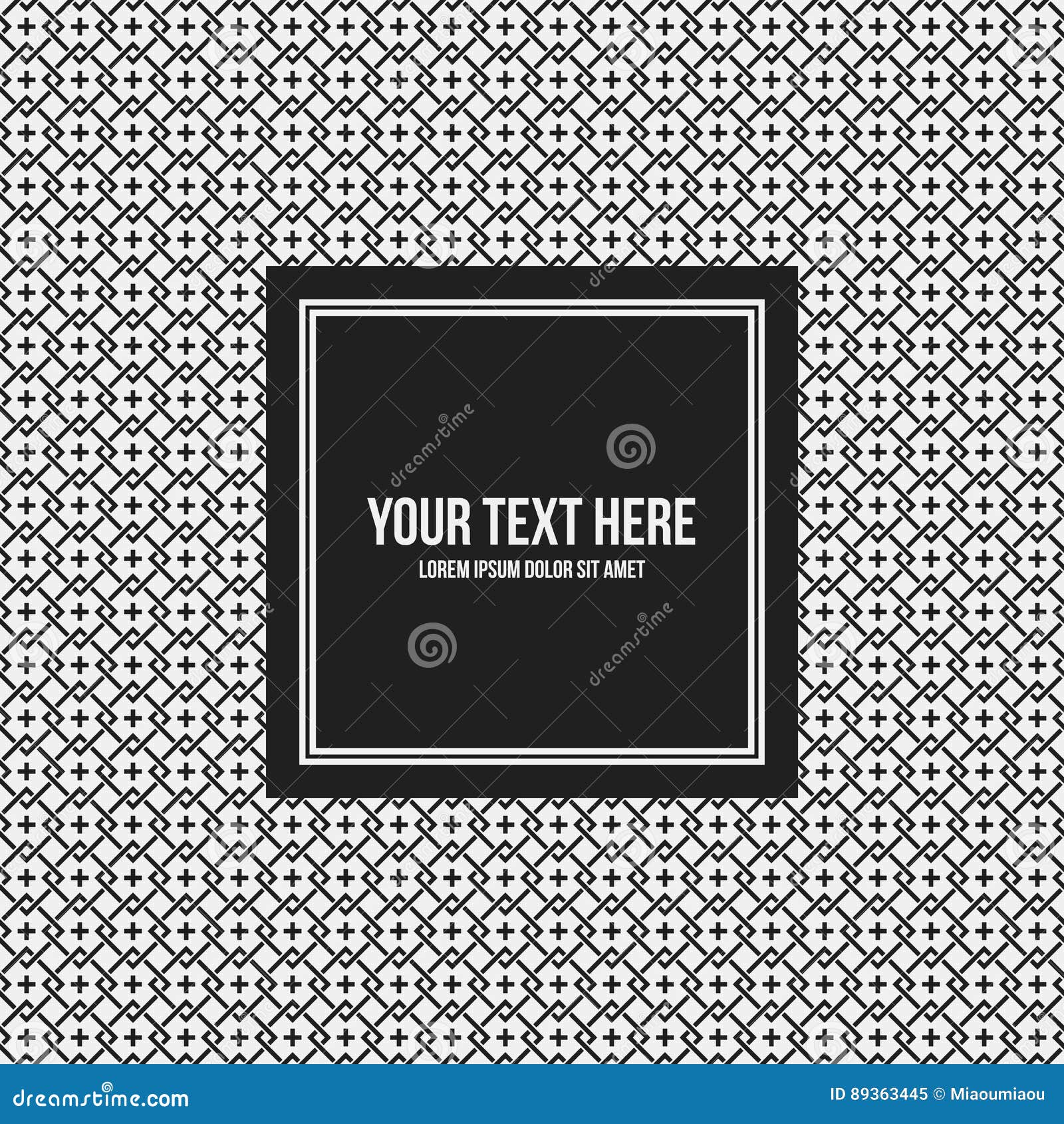 Text Frame Template with Monochrome Pattern Stock Vector - Illustration ...