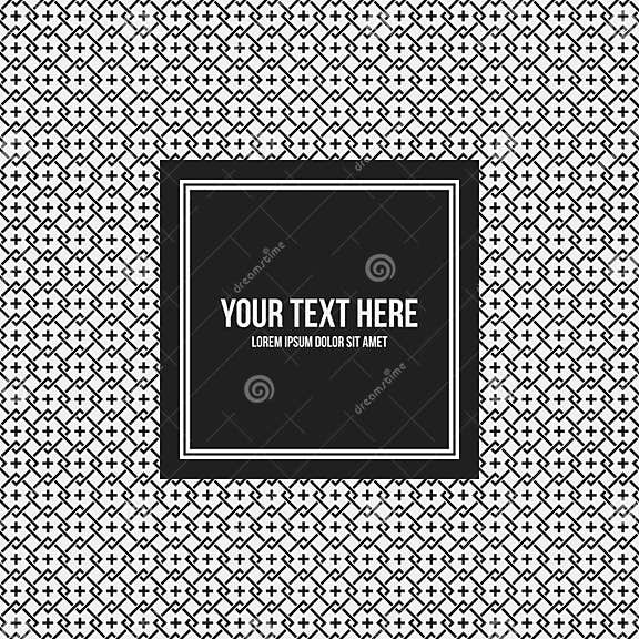 Text Frame Template with Monochrome Pattern Stock Vector - Illustration ...