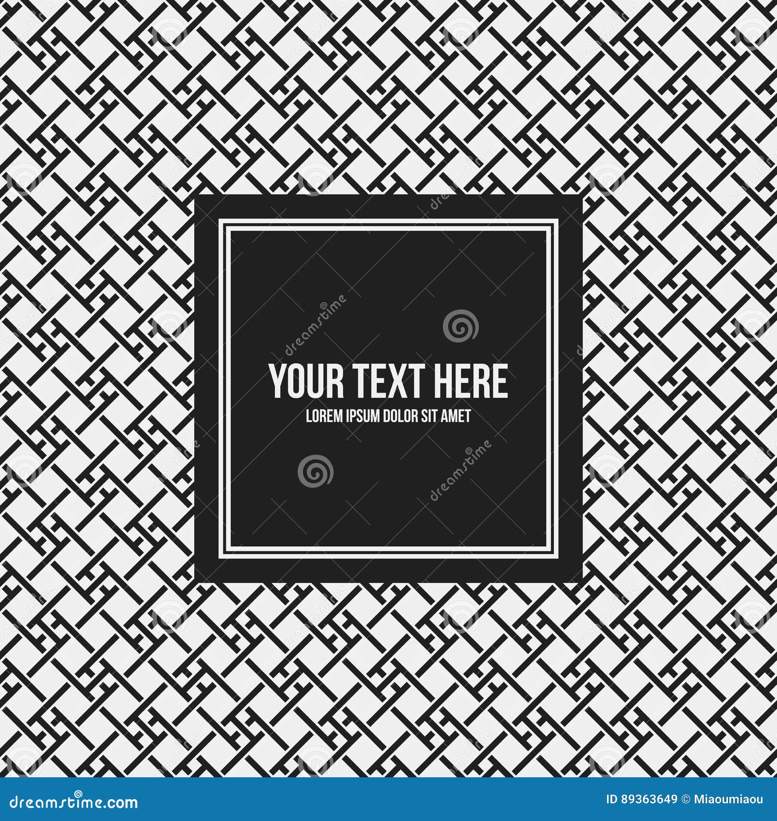 Text Frame Template with Monochrome Pattern Stock Vector - Illustration ...