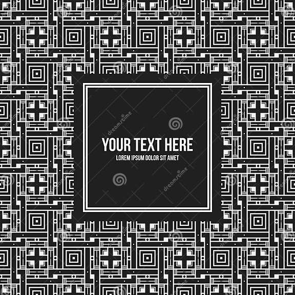 Text Frame Template with Monochrome Pattern Stock Vector - Illustration ...