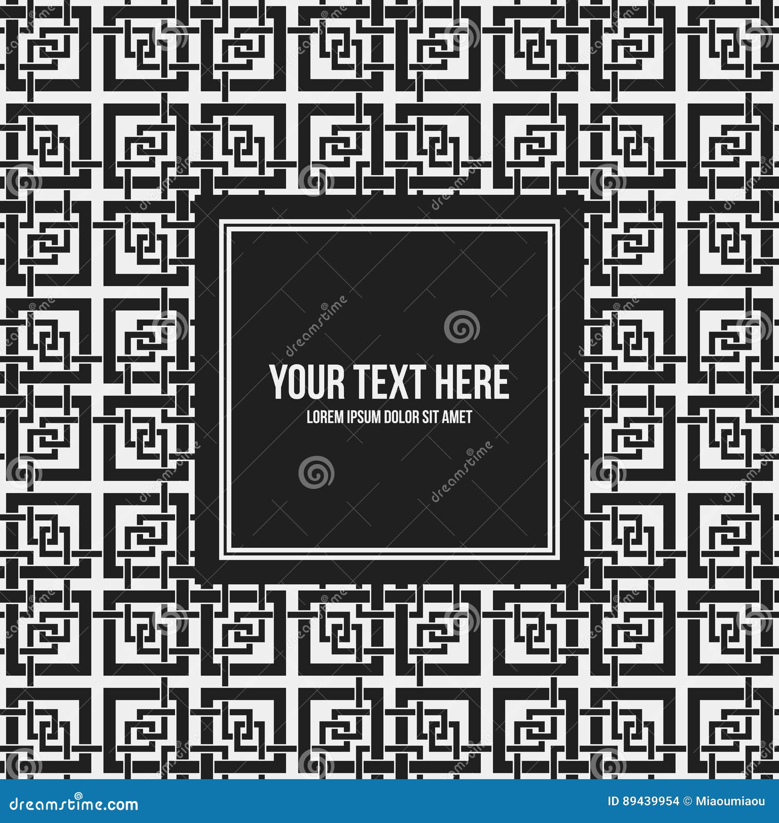 Text Frame Template with Monochrome Pattern Stock Vector - Illustration ...