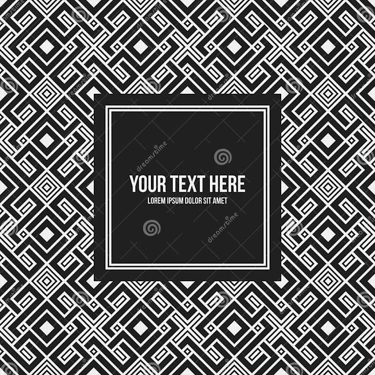 Text Frame Template with Monochrome Pattern Stock Vector - Illustration ...