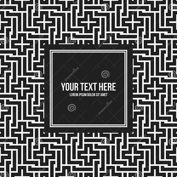 Text Frame Template with Monochrome Pattern Stock Vector - Illustration ...