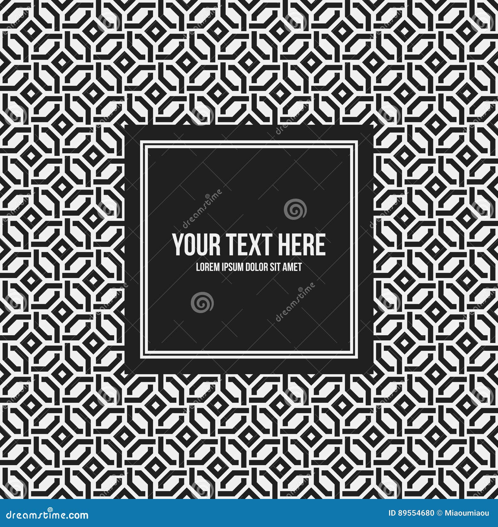 Text Frame Template with Monochrome Pattern Stock Vector - Illustration ...