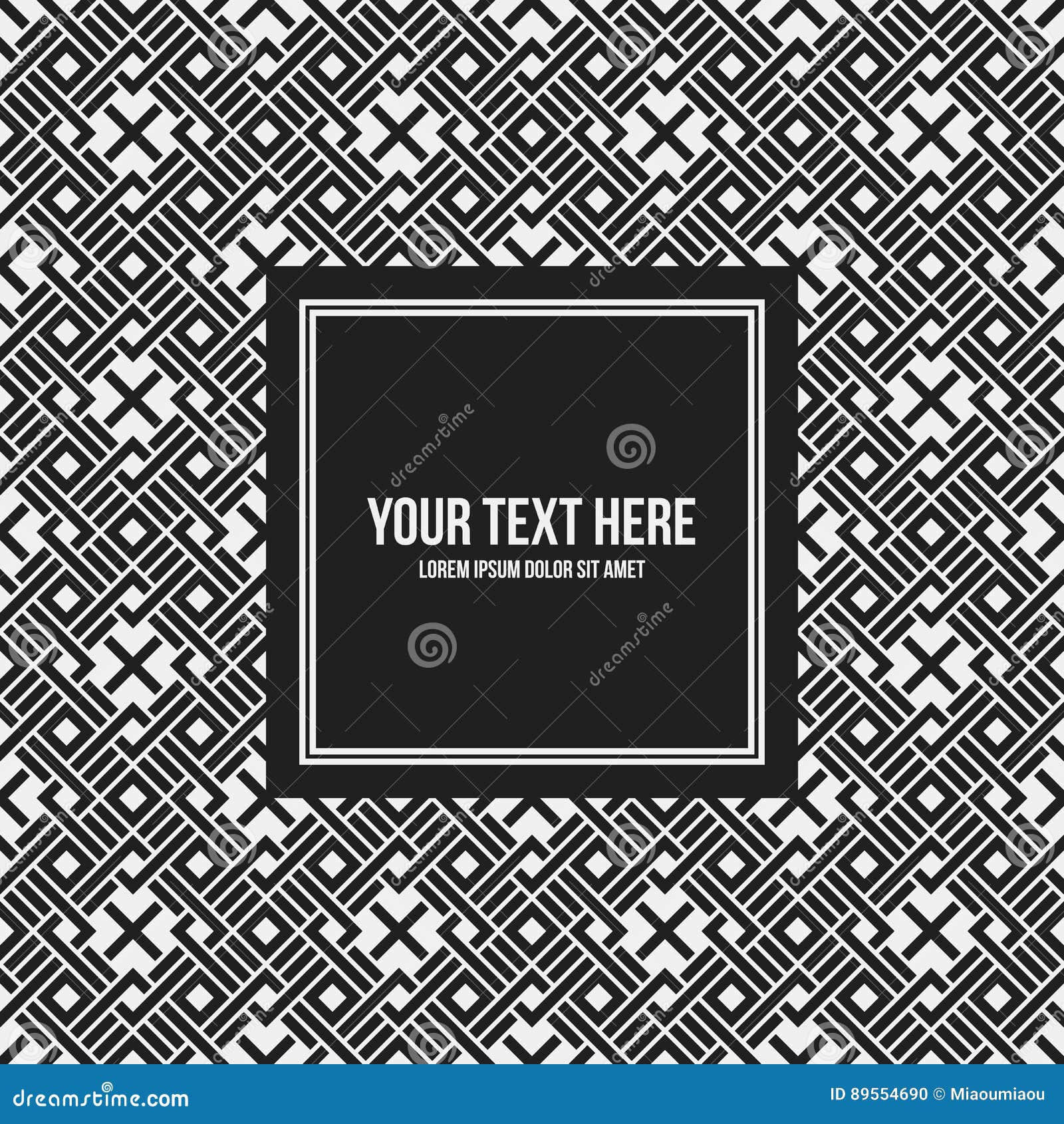 Text Frame Template with Monochrome Pattern Stock Vector - Illustration ...