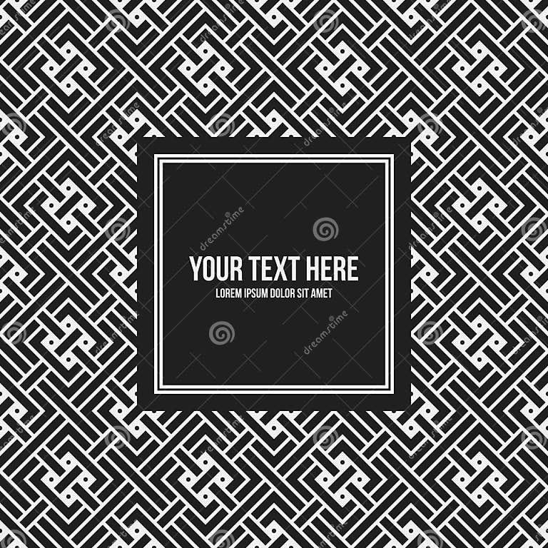 Text Frame Template with Monochrome Pattern Stock Vector - Illustration ...