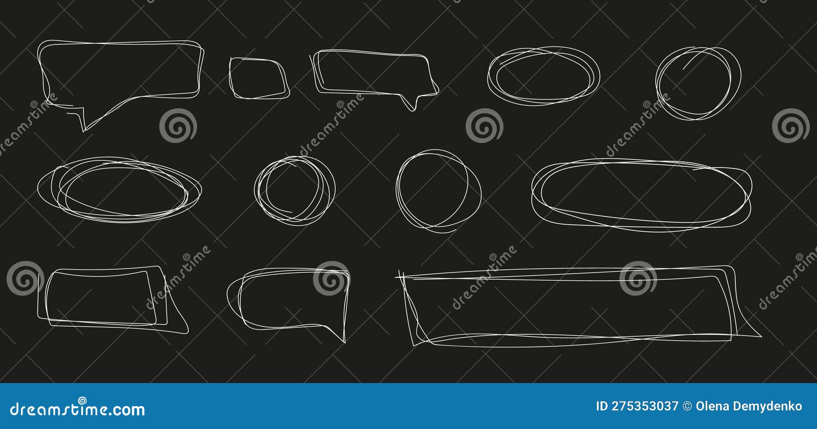 Collection of Swirling Lines in Elements Irregular Shape - Oval ...