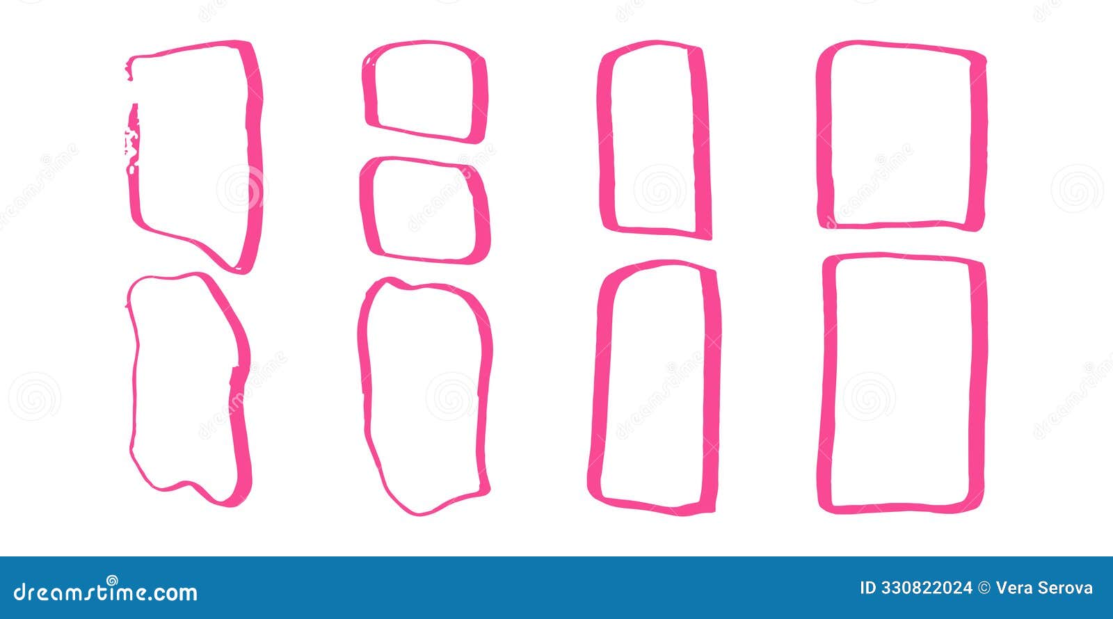 Text Frames Hand Drawn Style Doodle Decorative. Stock Illustration ...