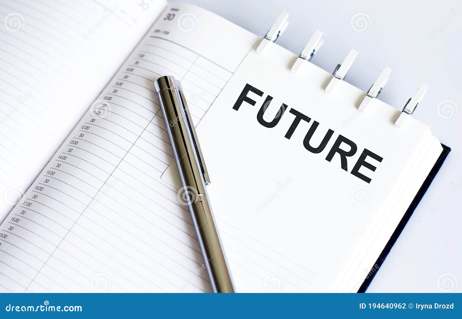 Text FUTURE on the Short Note Texture Background with Pen Stock Photo ...