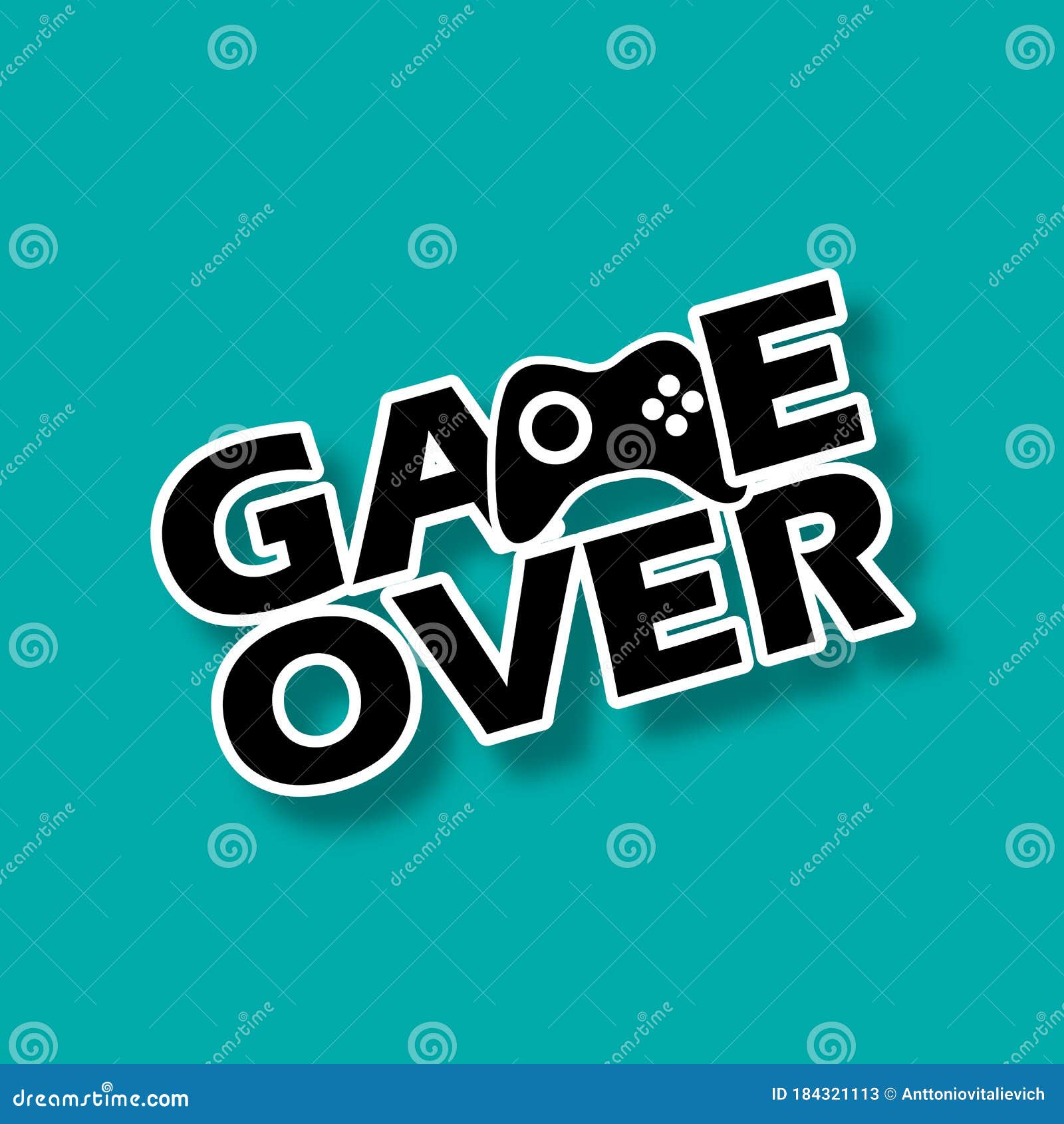 Text Game over stock vector. Illustration of digital - 184321113