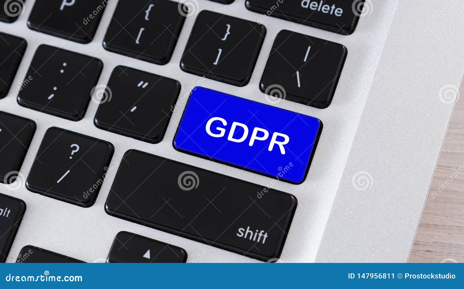 Text GDPR on Blue Keyboard Button, Closeup Stock Image - Image of ...