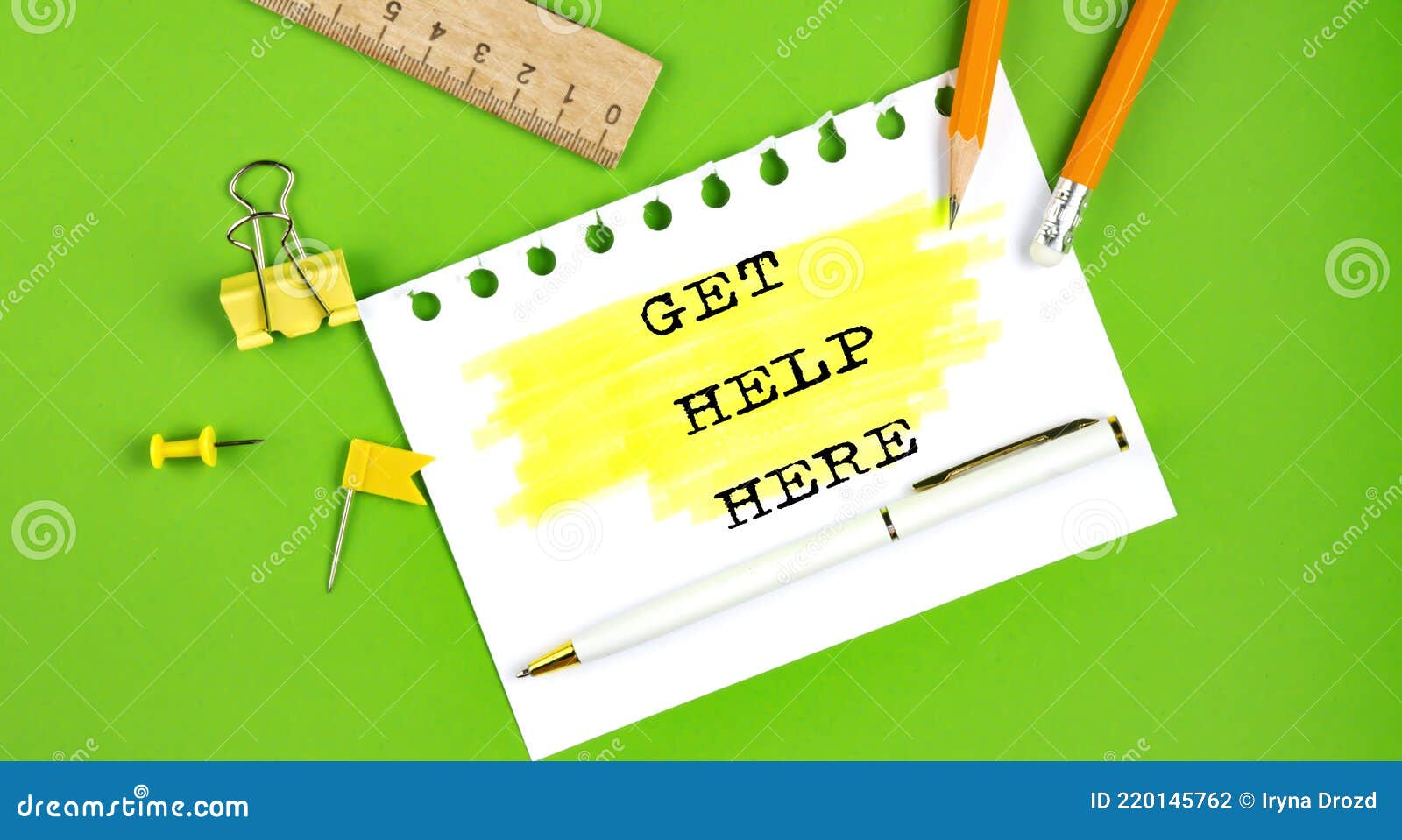 Get Help Here And Support Symbol. Concept Words Get Help Here On Brick ...