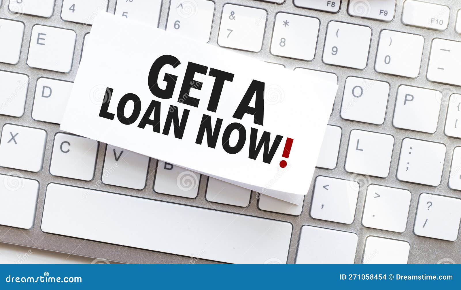 Text Get a Loan Now Written on Paper Sheet on a Computer Keyboard Stock ...