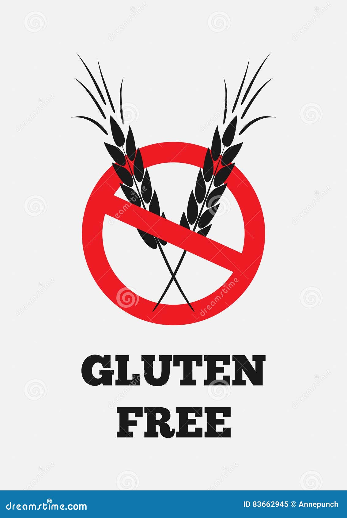 Text Gluten Free, Wheat, Prohibitory Sign. Isolated Label Stock Vector ...