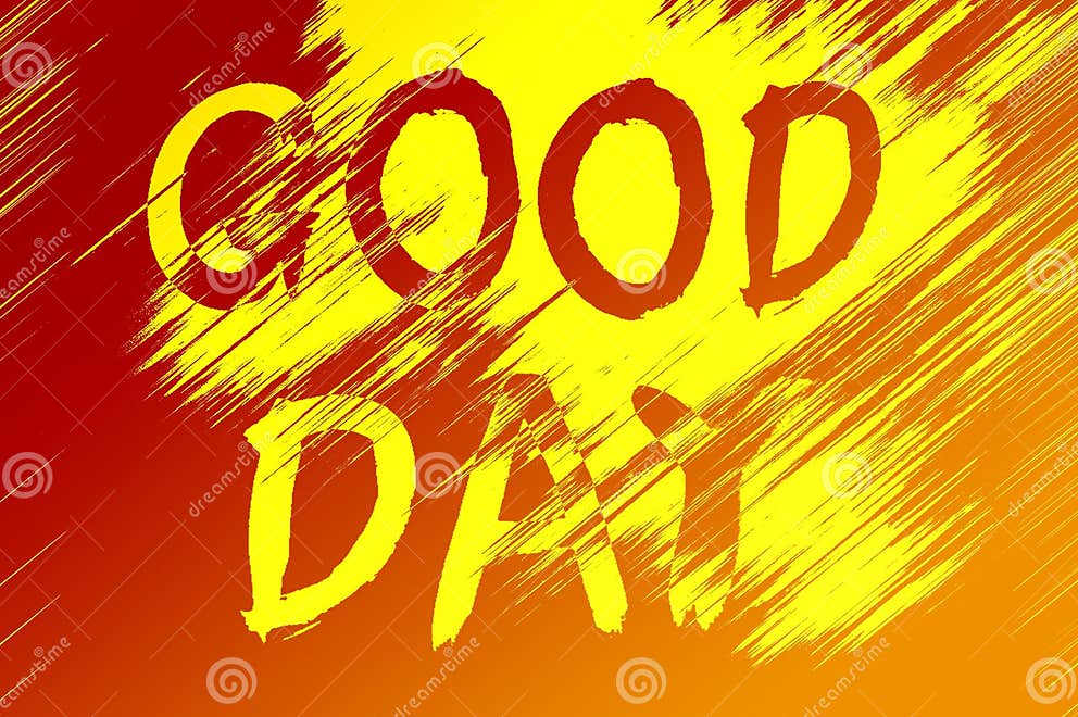 Text Good Day on Yellow Background Stock Illustration - Illustration of ...